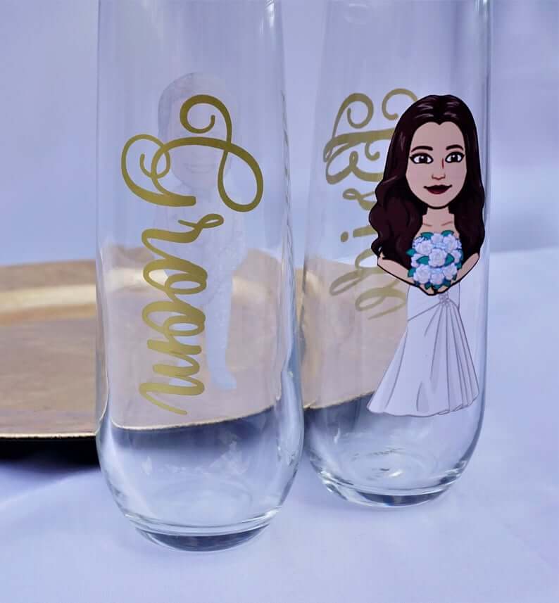 Bitmoji Wedding Napkins, Invites + Tumblers: These Are So Much Fun!