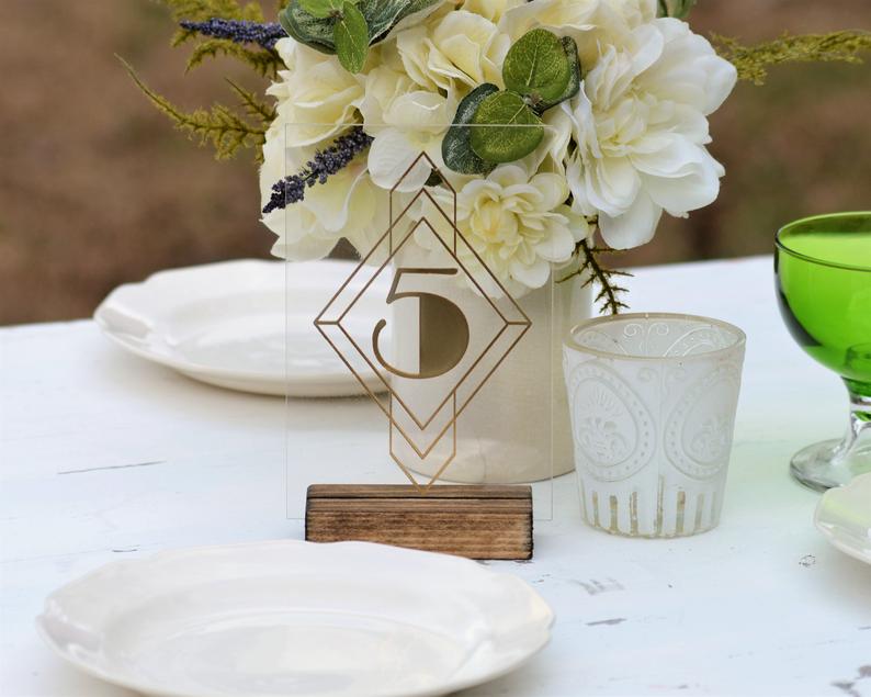 Gatsby Table Numbers for Your Wedding + Menu + Place Cards - Art Deco