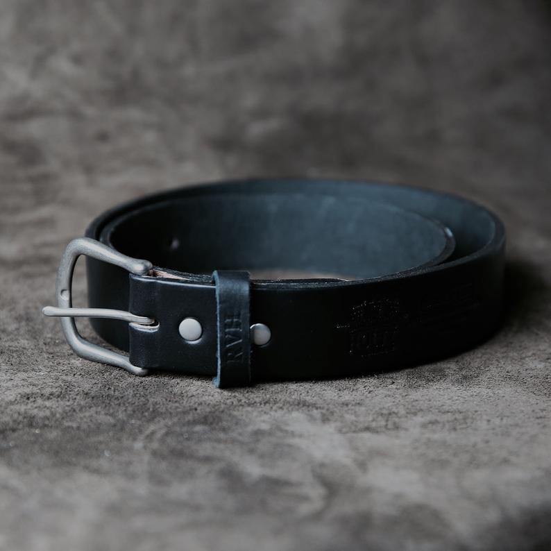 Personalized Belt for Him: Engraved Leather Belt with Name + Message