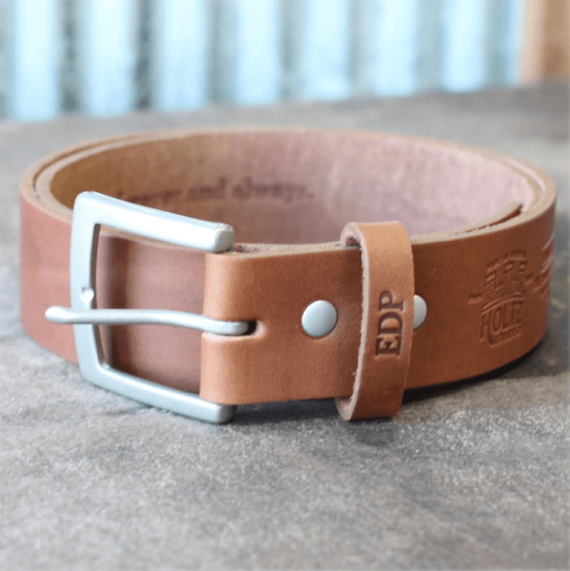 Personalized Belt for Him: Engraved Leather Belt with Name + Message