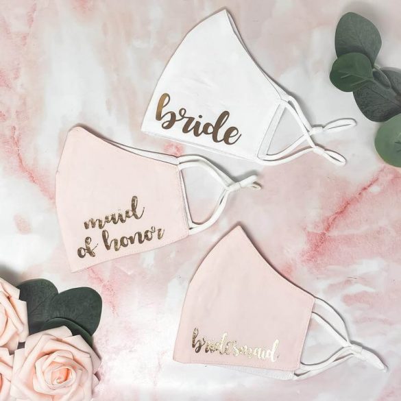 Wedding Party Face Masks for Bridesmaids + Groomsmen to Wear