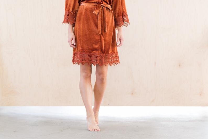 Burnt Orange Bridesmaid Robes | Emmaline Bride Wedding Blog