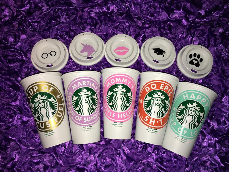 These Coffee Cups Personalized with Names and Lids Make Great Gifts