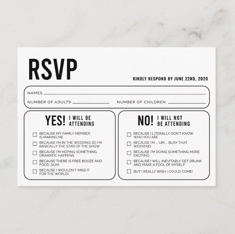 18 Fun RSVP Cards (+ Wording) That Make Responses 100x More Fun
