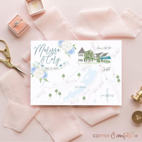 How to Include Maps in Wedding Invitations | Emmaline Bride