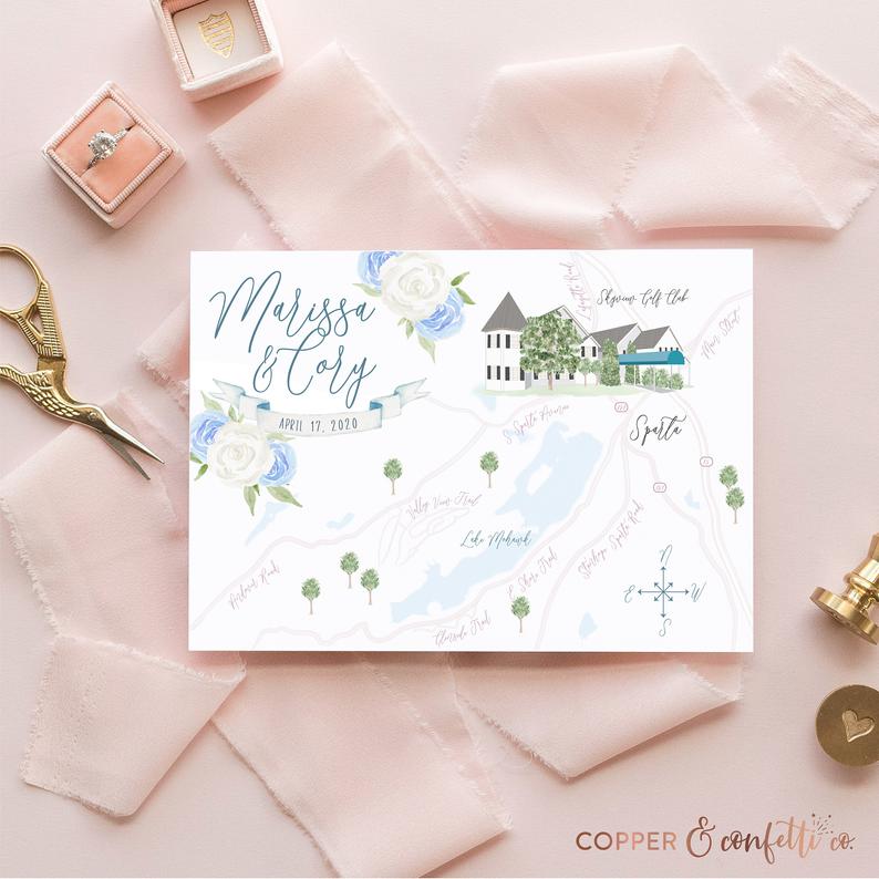 How to Include Maps in Wedding Invitations | Emmaline Bride