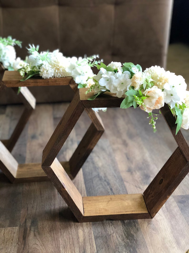 Wooden Hexagon Centerpieces for Weddings (+ How to Decorate Them)