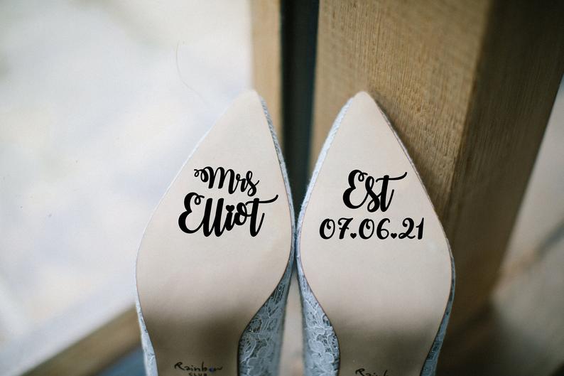 Wedding Shoe Stickers -- HANDMADE-A-DAY | Emmaline Bride Wedding Blog