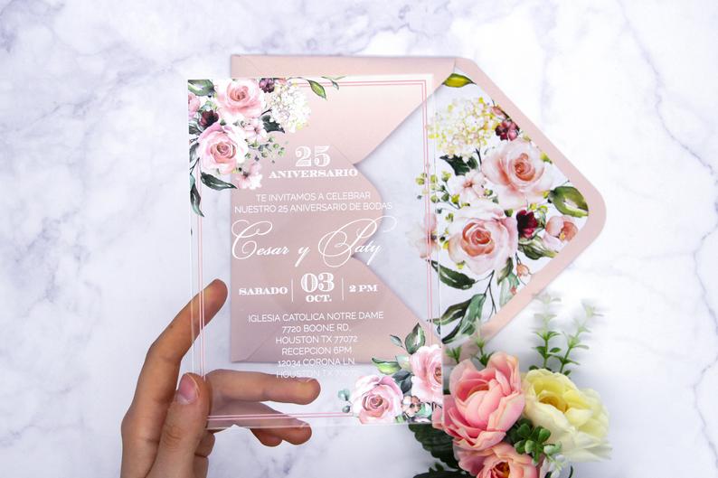 10 Most Beautiful Clear Wedding Invitations for 2021 | Emmaline Bride