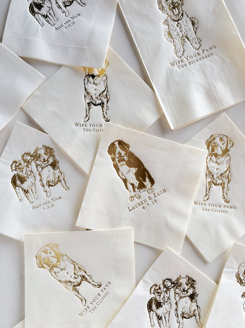 Dog Cocktail Napkins for Weddings? | Emmaline Bride