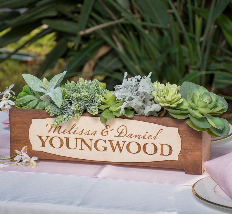 Wood Planter Boxes for Wedding Centerpieces | Emmaline Bride