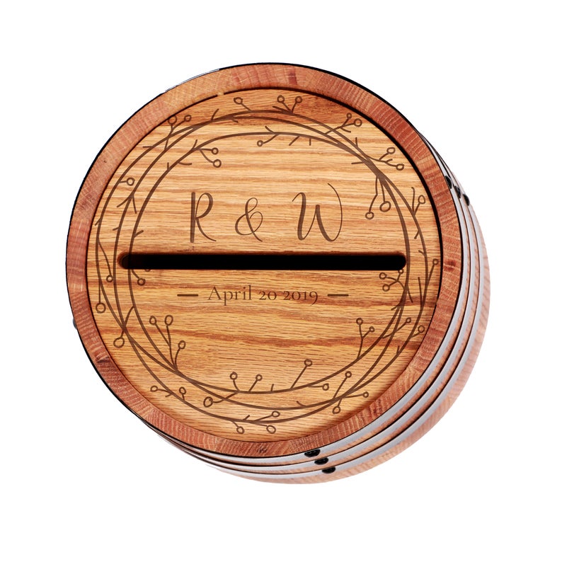 This Whiskey Barrel Card Box is a Great Idea | Emmaline Bride
