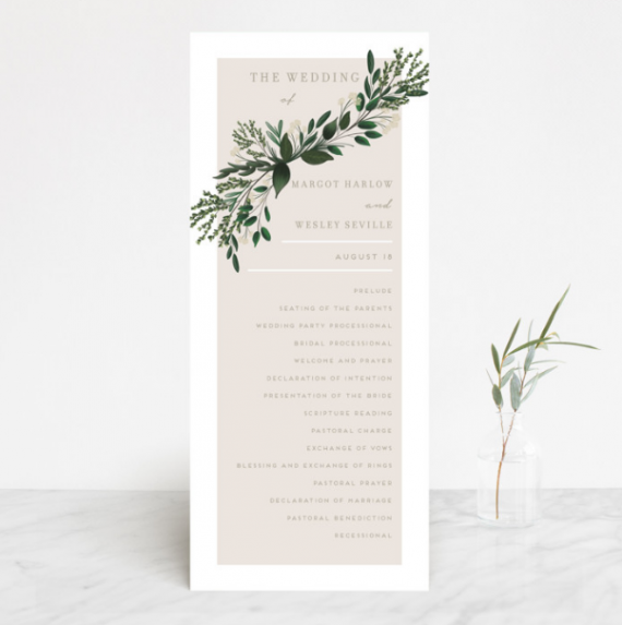 Here's What Size Your Wedding Programs Should Be | Emmaline Bride