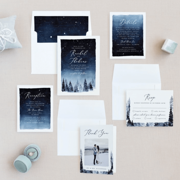 20 Best Winter Wedding Invitations That Are Elegant for the Season