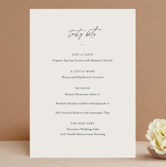 Here's EXACTLY What to Put on Wedding Menu Cards