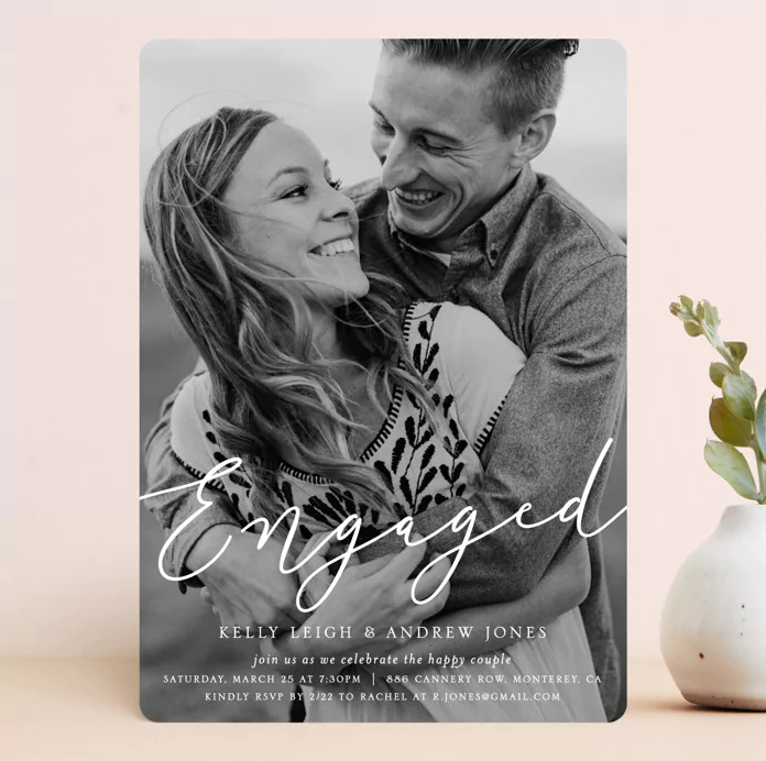 7 Super Cute Engagement Party Invites with Photos to Share a Pic