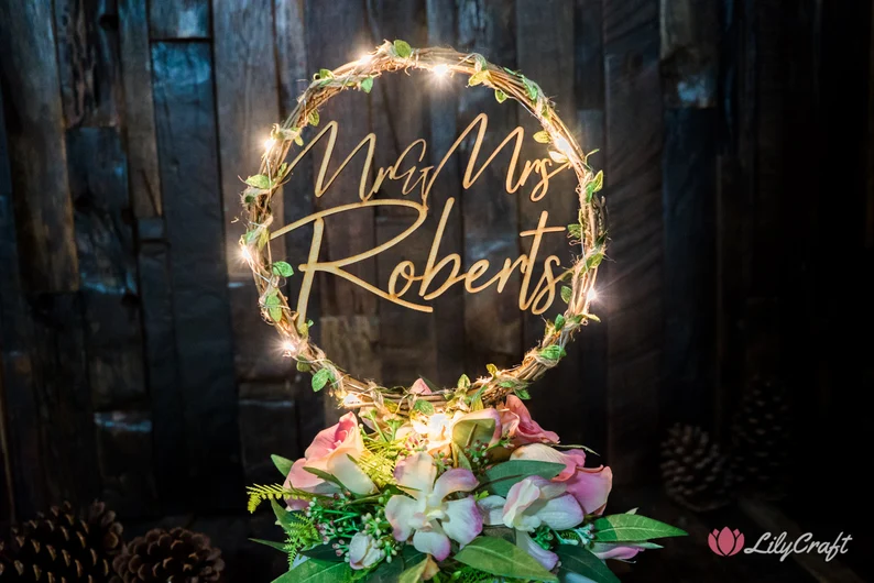 Wedding Cake Toppers That Light Up with LED Lights + Colors