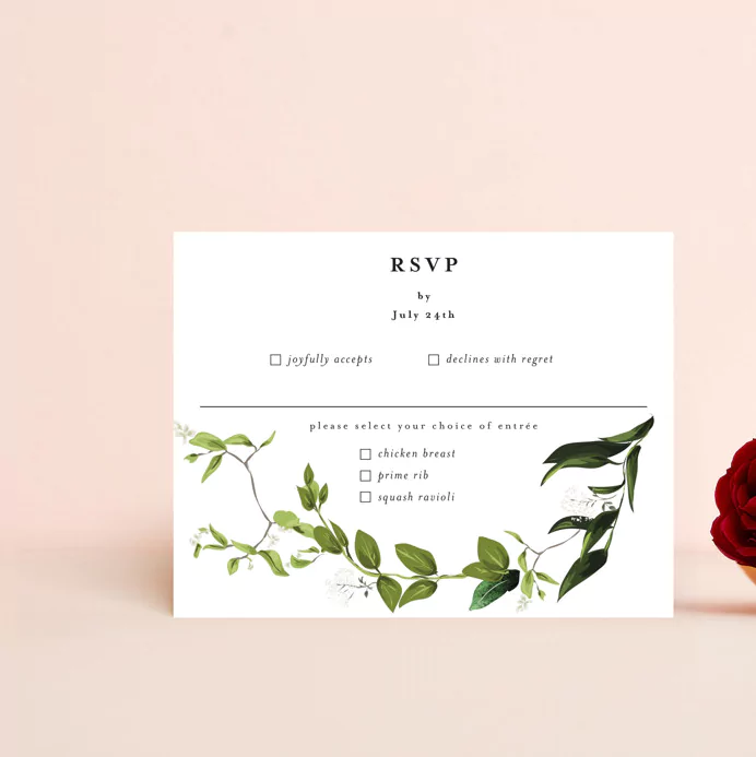 Wedding RSVP Cards with Meal Choice: Online or Mail, Easily!