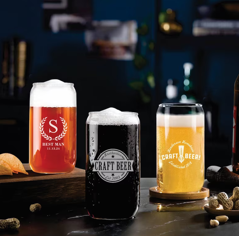 These Groomsmen Beer Glasses Are a Glass Act for Gifts