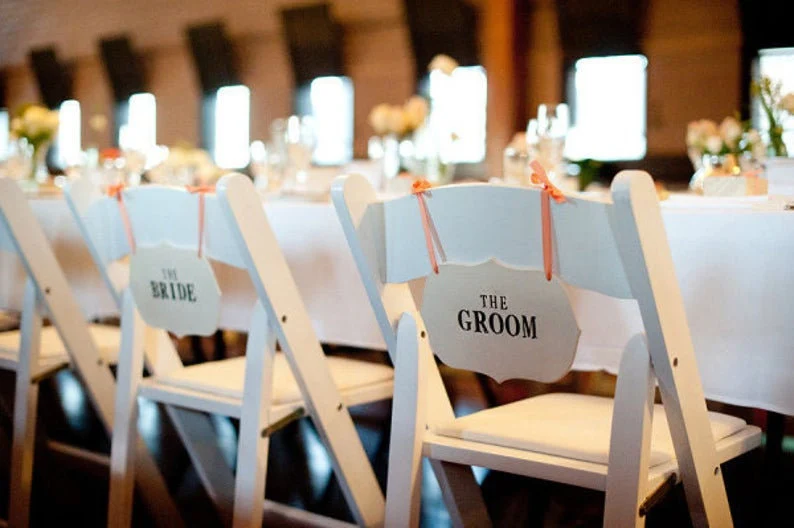 The Cutest Wedding Chair Signs are Handmade by Susabellas