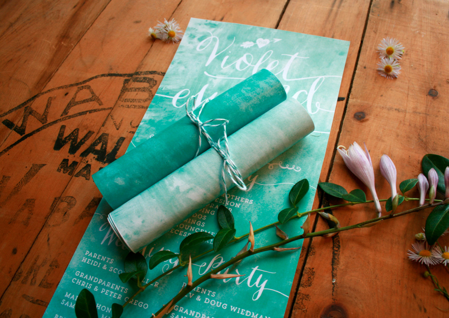Scroll Wedding Programs | Rolled Ceremony Program