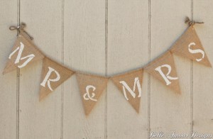 Wedding Banners Made of Burlap
