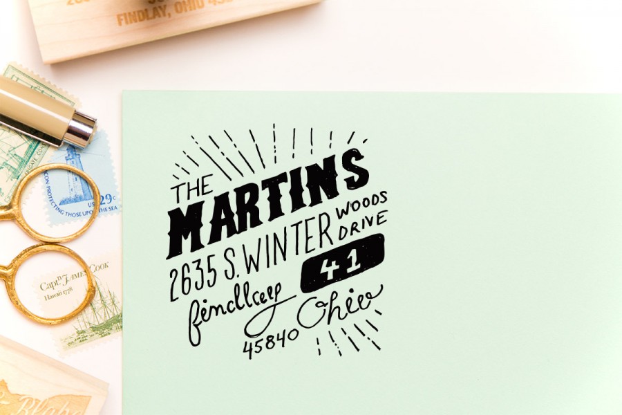 Return Address Stamps Etsy | Made with Love by Sparkvites