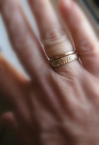 Earth Inspired Wedding Ring Set