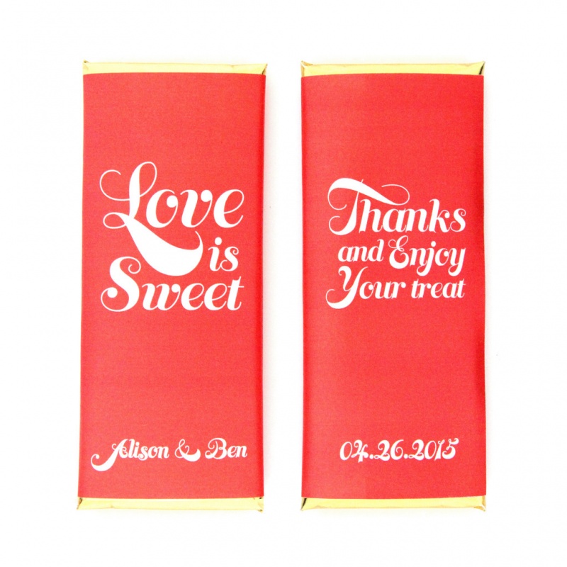 Personalized Candy Wrappers for Wedding Favors