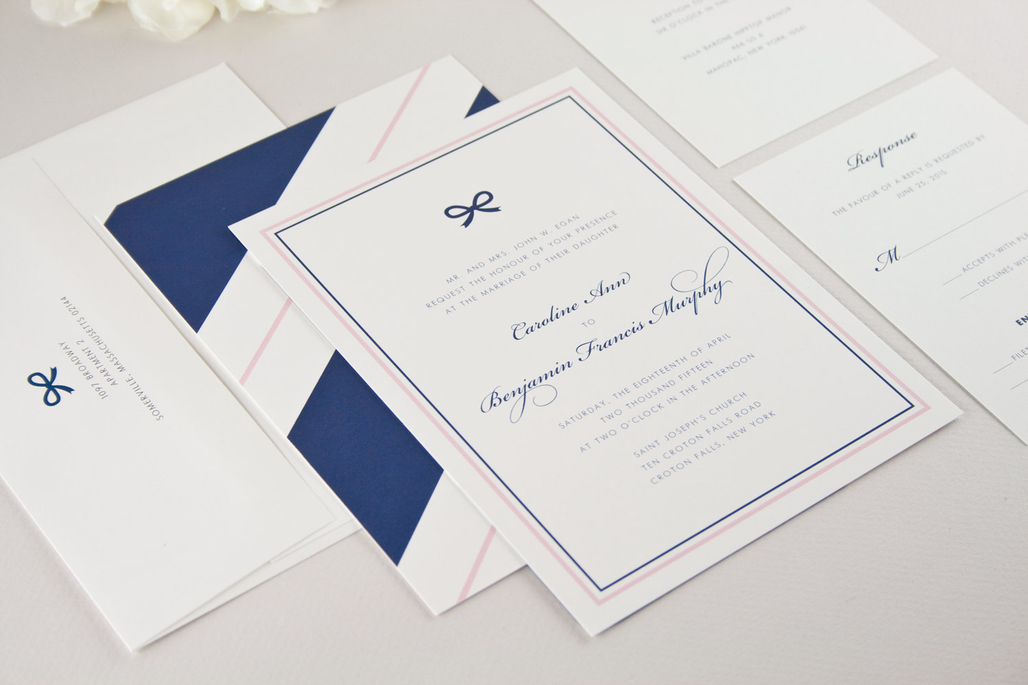 Navy Blue Wedding Invitations by Dear LC | Emmaline Bride