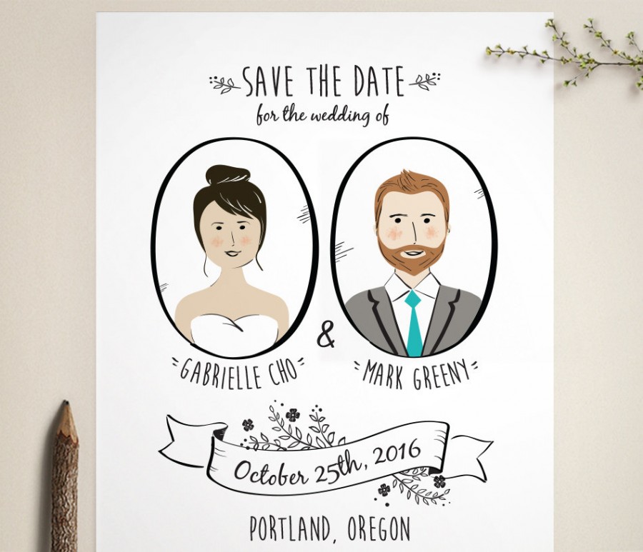Portrait Wedding Invites -- *These* Are the Cutest.