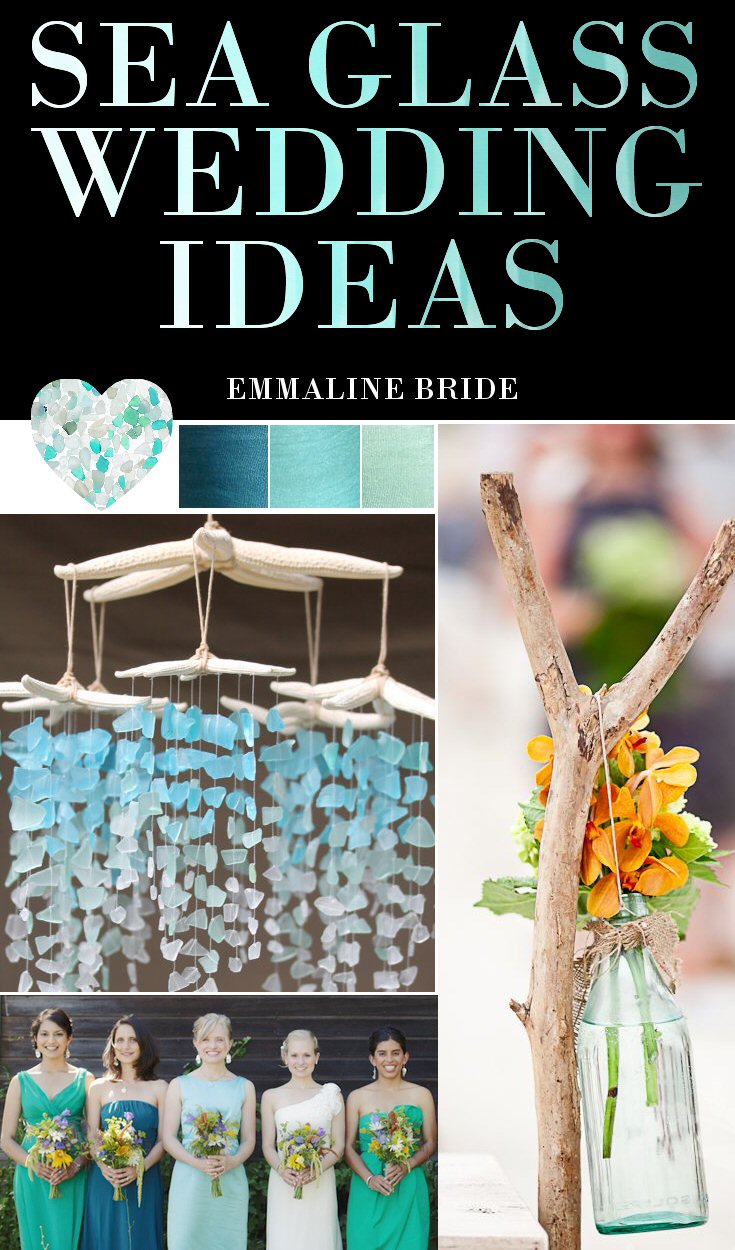 Sea Glass Wedding Ideas - Beach Theme | Emmaline Bride