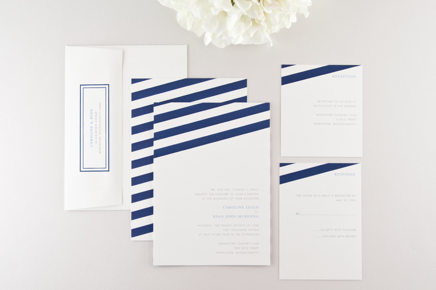 Navy Blue Wedding Invitations by Dear LC | Emmaline Bride