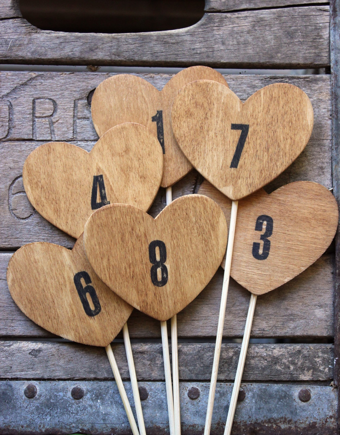 Easy Table Number Idea for Rustic Wedding Reception